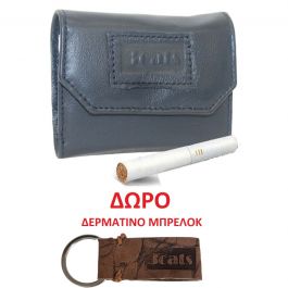 ΧΕΙΡΟΠΟΙΗΤΗ ΔΕΡΜΑΤΙΝΗ ΘΗΚΗ HEETS ΜΠΛΕ ΣΚΟΥΡΗ