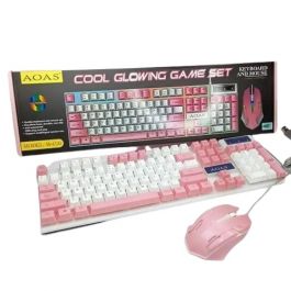 ΦΩΤΙΖΟΜΕΝΟ ΠΛΗΚΤΡΟΛΟΓΙΟ GAMING ΡΟΖ + ΠΟΝΤΙΚΙ